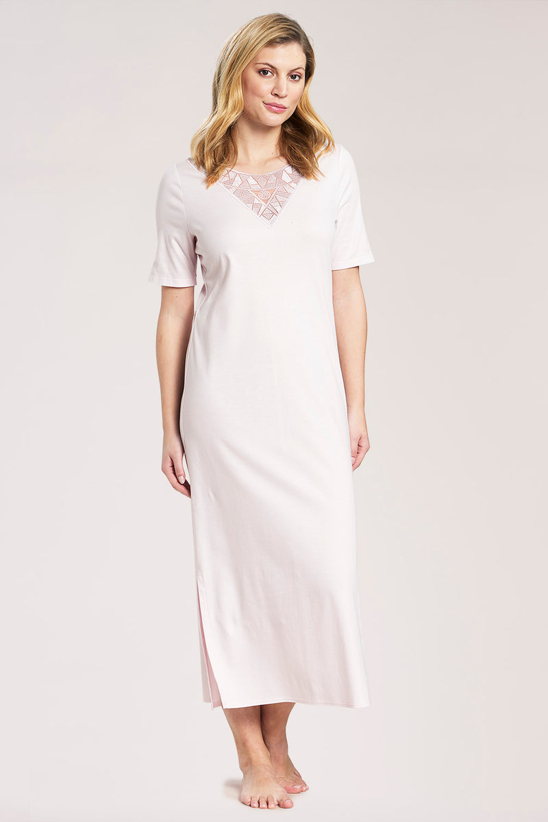 Feraud High Class Nightgown Short Sleeve Round Neck 11577 New Rose Buy