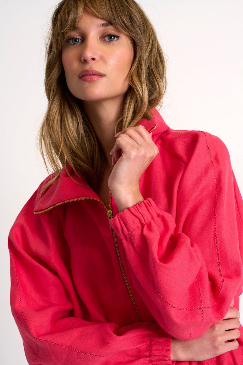 Shan Lina Linen Puffer Jacket - 52436-79-300 300 Pink buy for the best ...